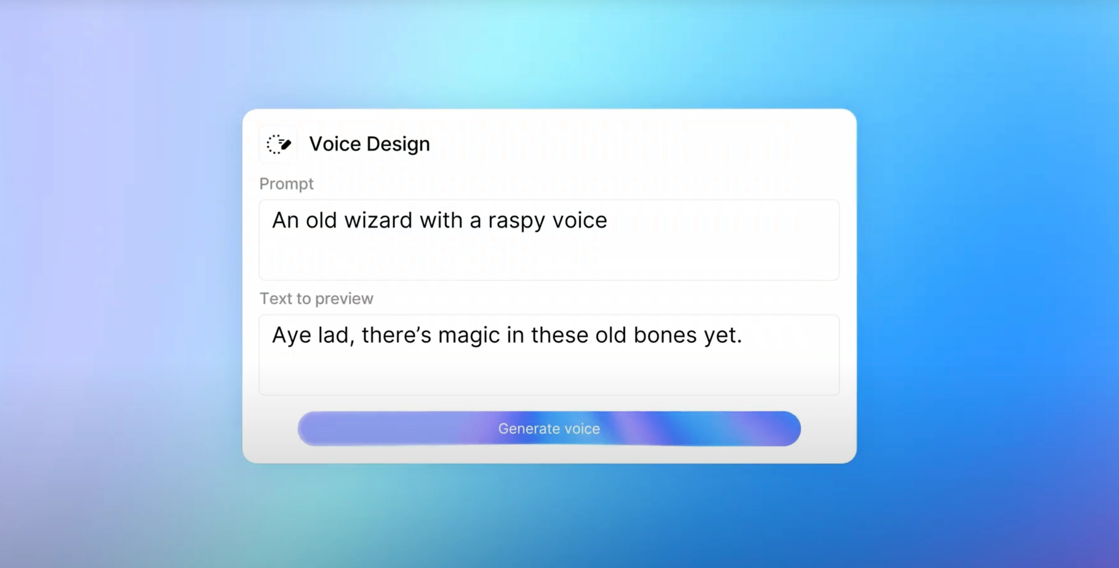 AI Voice Design - Generate Unique Voices from Text Prompts | ElevenLabs